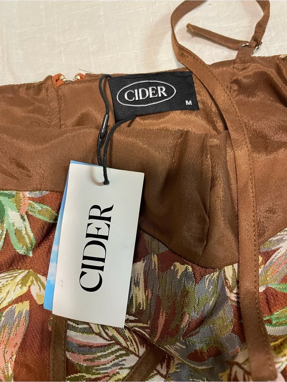 Cider | Tops | Cider Brown Tropical Leaf Bustier Crop Top | Poshmark